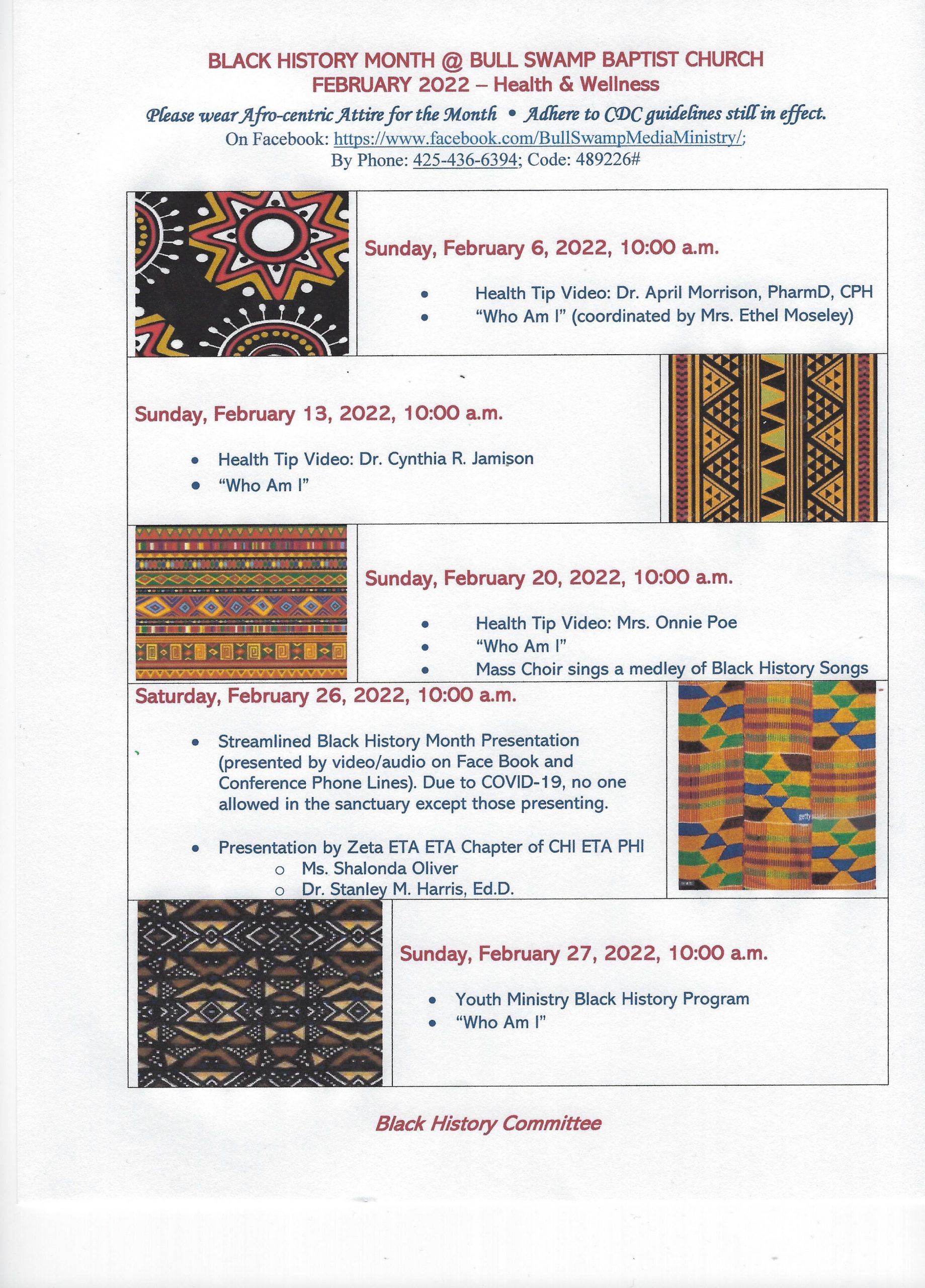 BLACK HISTORY MONTH: FEBRUARY 2022 - Bull Swamp Baptist Church